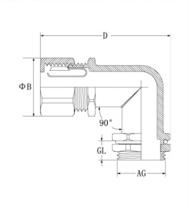 90° Flexible Pipe Fitting-HX - HXCableGland